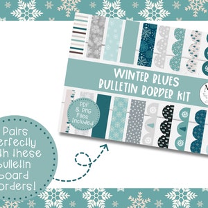 Printable Bulletin Board Letters, Winter Classroom Decor, Primary Font ...