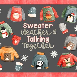 Speech Therapy Room Decor, Christmas Bulletin Board Kit, Winter ...