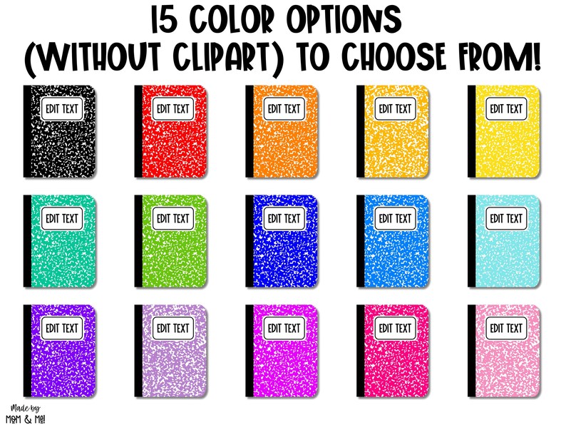 Editable Classroom Labels or Name Tags for School: Composition Notebook ...