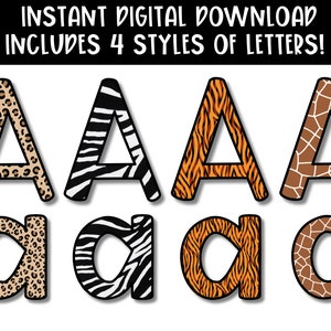 Printable Bulletin Board Letters, Animal Print Classroom Decor, Primary ...