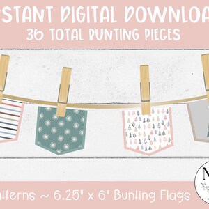 Winter Bulletin Board, Printable Bulletin Board Decor, Bunting Banner ...