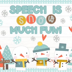 Speech Therapy Room Decor, Winter Bulletin Board Kit, Printable ...