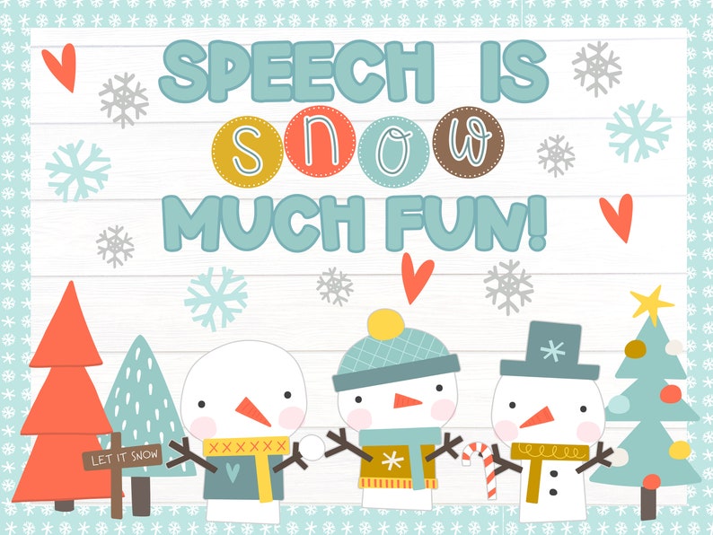 Speech Therapy Room Decor, Winter Bulletin Board Kit, Printable ...