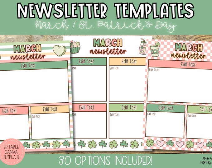 March Daycare Template | March Daycare Newsletter Canva Template ...