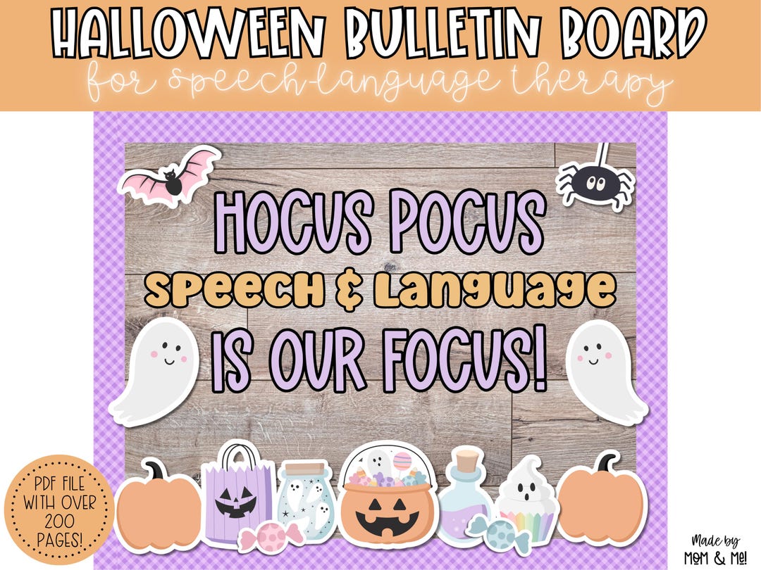 Speech Therapy Bulletin Board, Spooky Season Decor, Speech Therapy Room ...