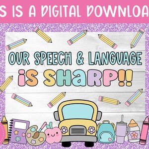 Speech Therapy Bulletin Board, SLP Classroom Decor, Composition ...