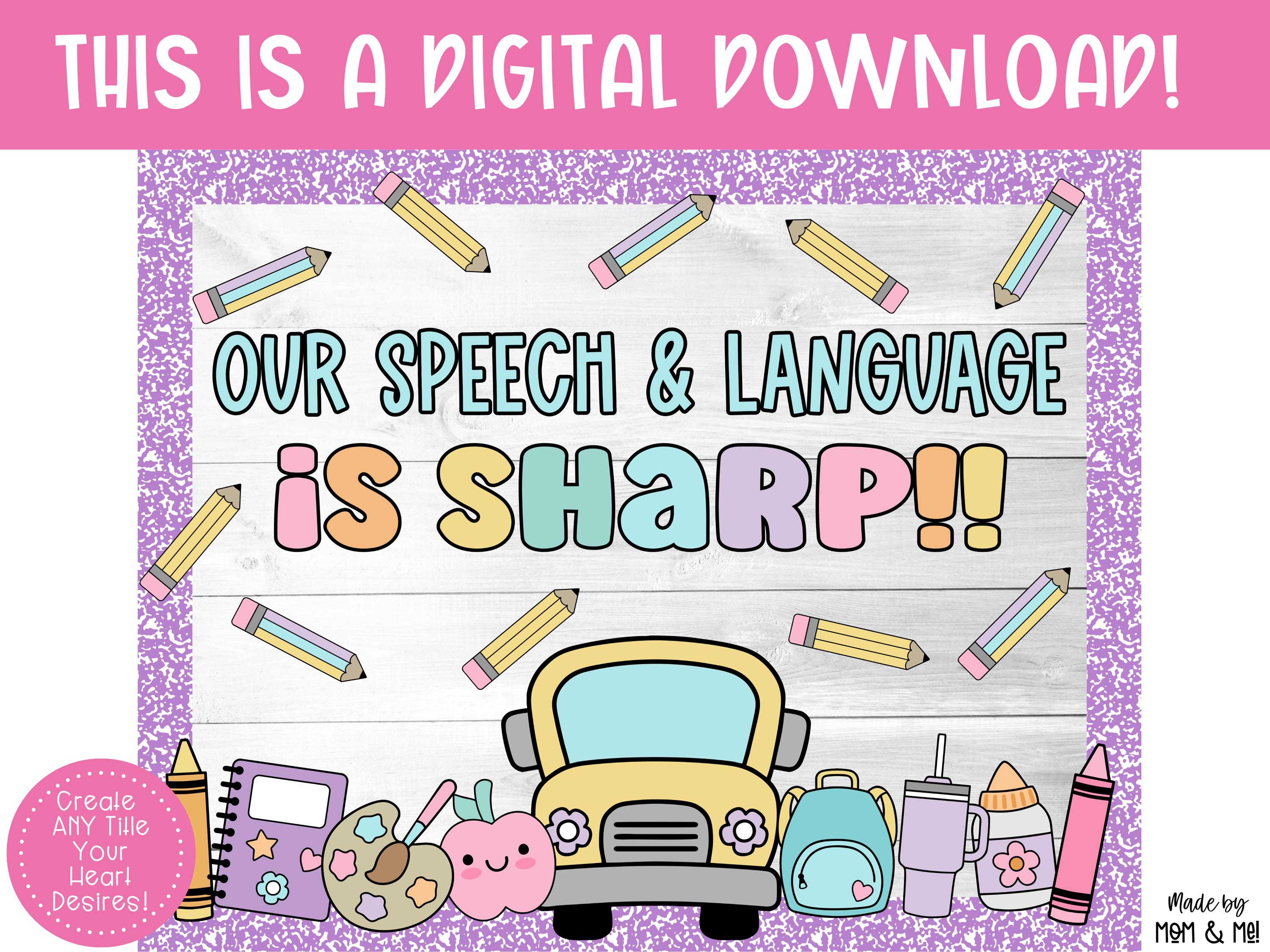 Speech Therapy Bulletin Board, SLP Classroom Decor, Composition ...