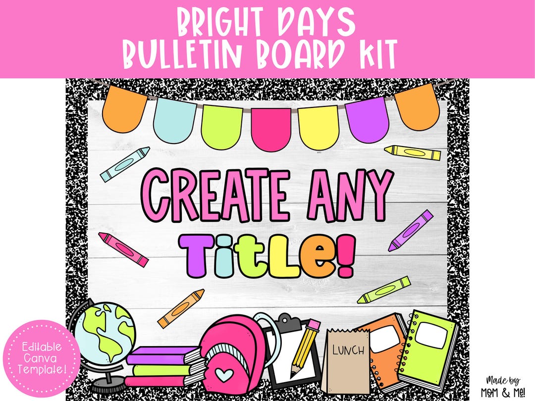 Back to School Bulletin Board, Bright Classroom Decor, Composition ...