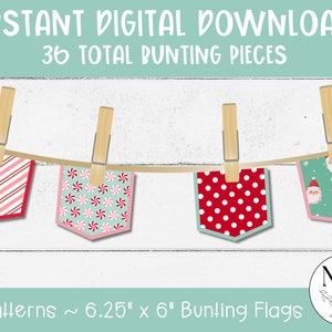 Printable Bulletin Board Bunting Banner, Christmas Classroom Decor ...
