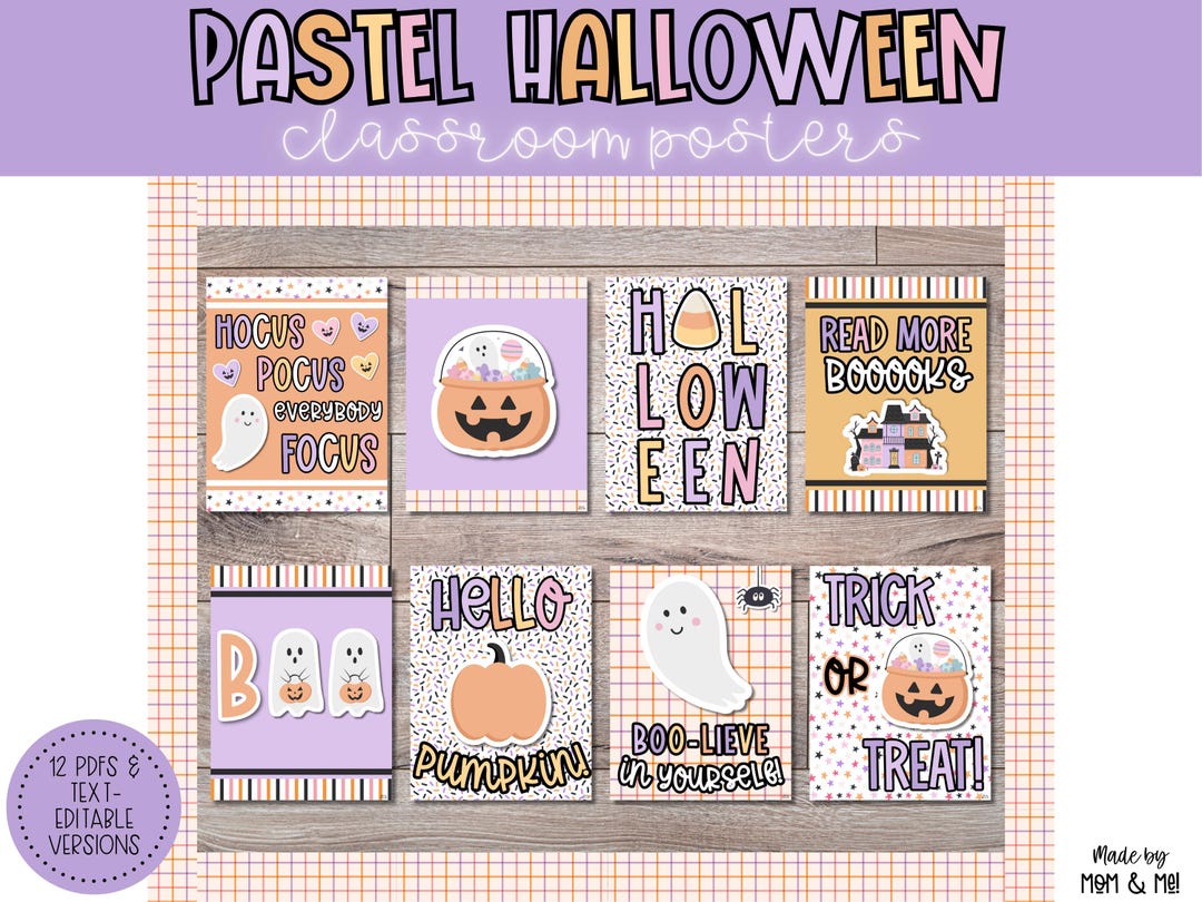 Pastel Halloween Bulletin Board Kit, Spooky Season Classroom Decor ...