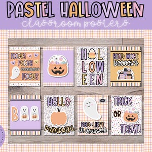 Halloween Posters Bulletin Board Kit, Spooky Season Classroom Decor ...