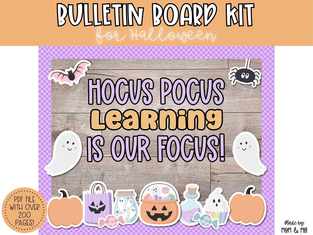 Pastel Halloween Bulletin Board Kit, Spooky Season Classroom Decor ...