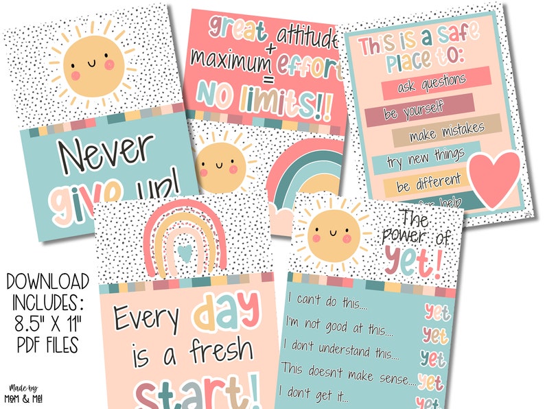 SLP Therapy Office Decor, Speech Therapy Posters, Boho Rainbow ...