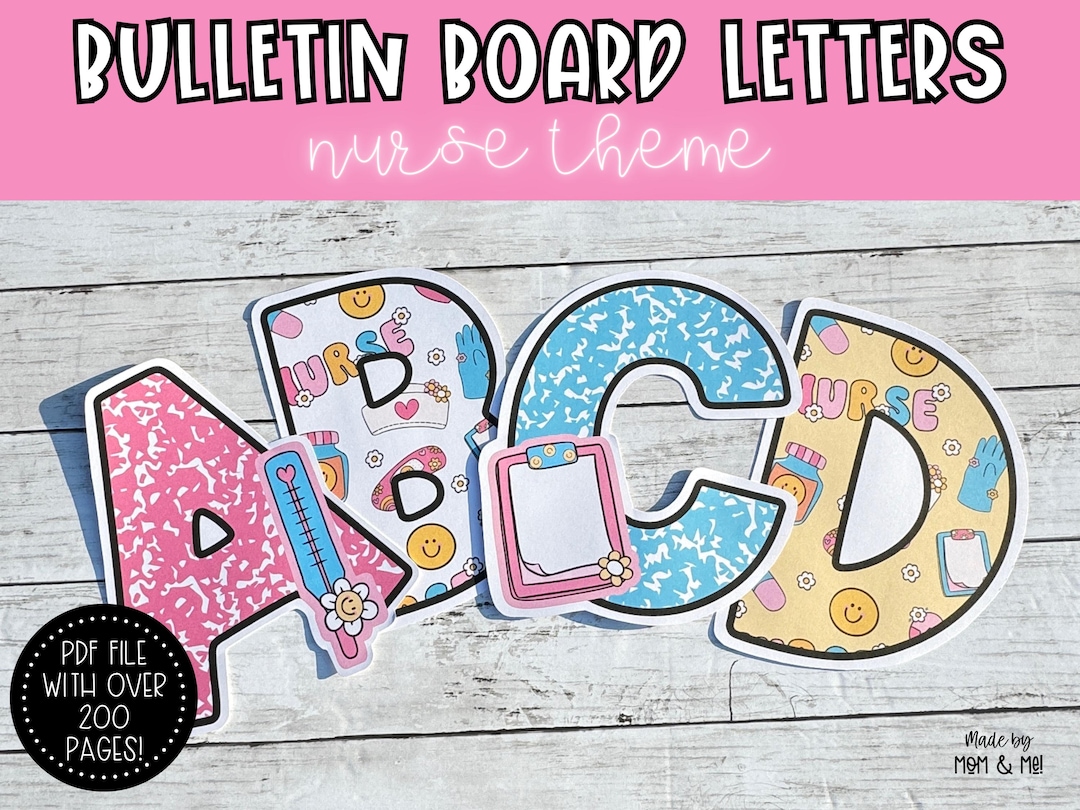 Printable A-Z Medical Nurse Alphabet Letters, School Nurse Office ...