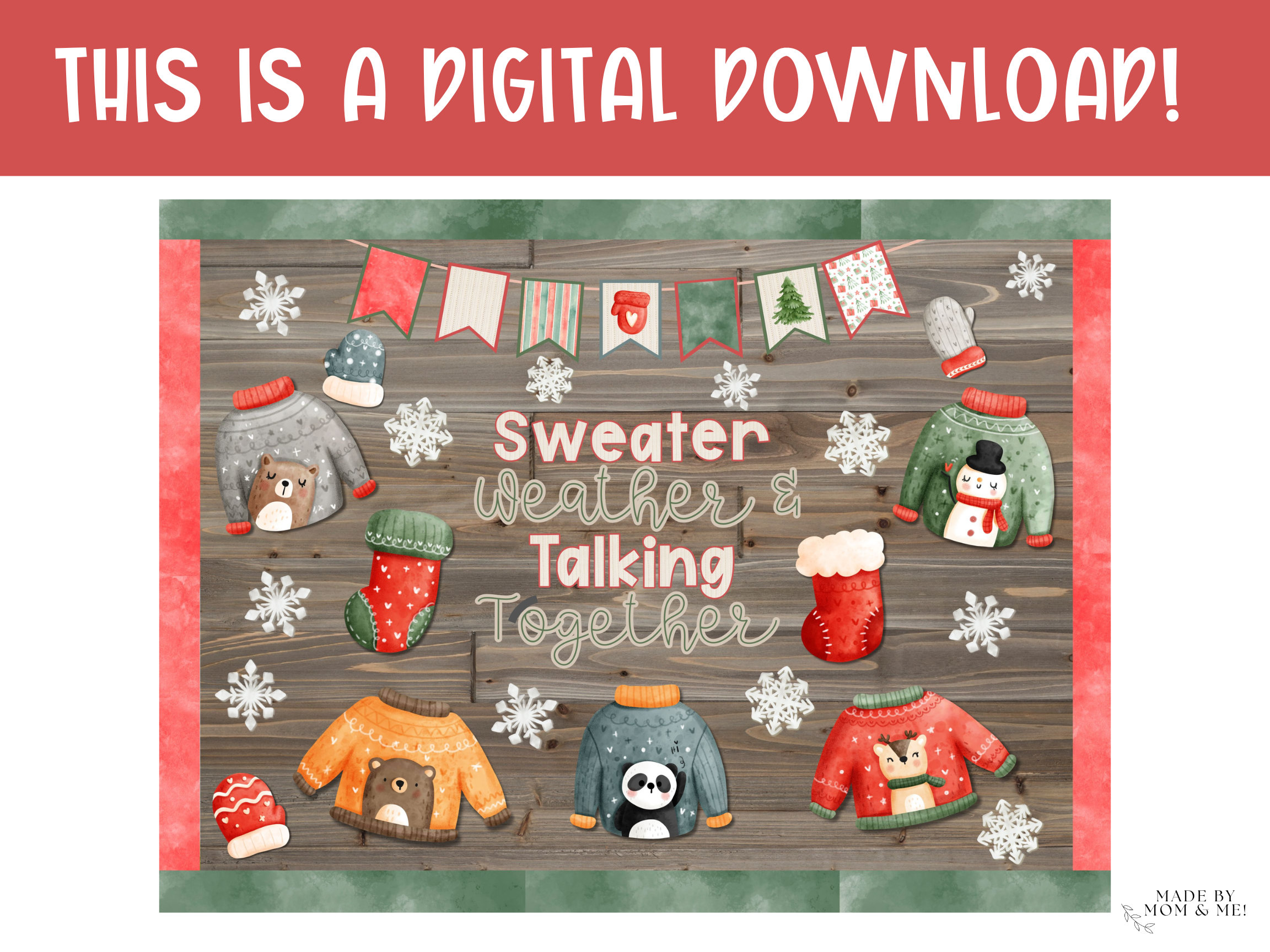 Speech Therapy Room Decor, Christmas Bulletin Board Kit, Winter ...