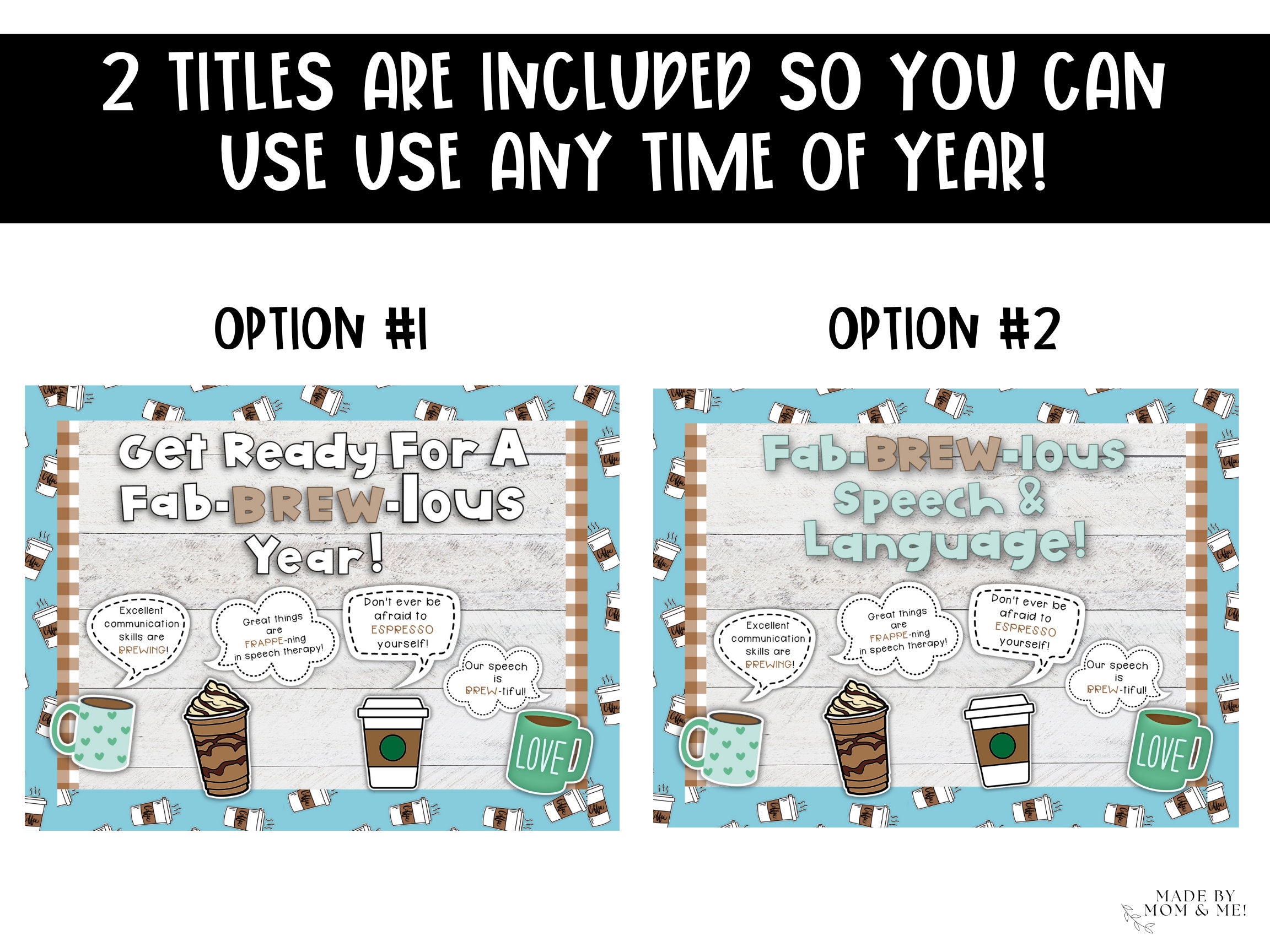 Speech Therapy Room Decor, Bulletin Board Kit, Coffee Theme, Instant ...