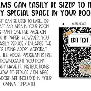 Editable Classroom Labels or Name Tags for School: Composition Notebook ...