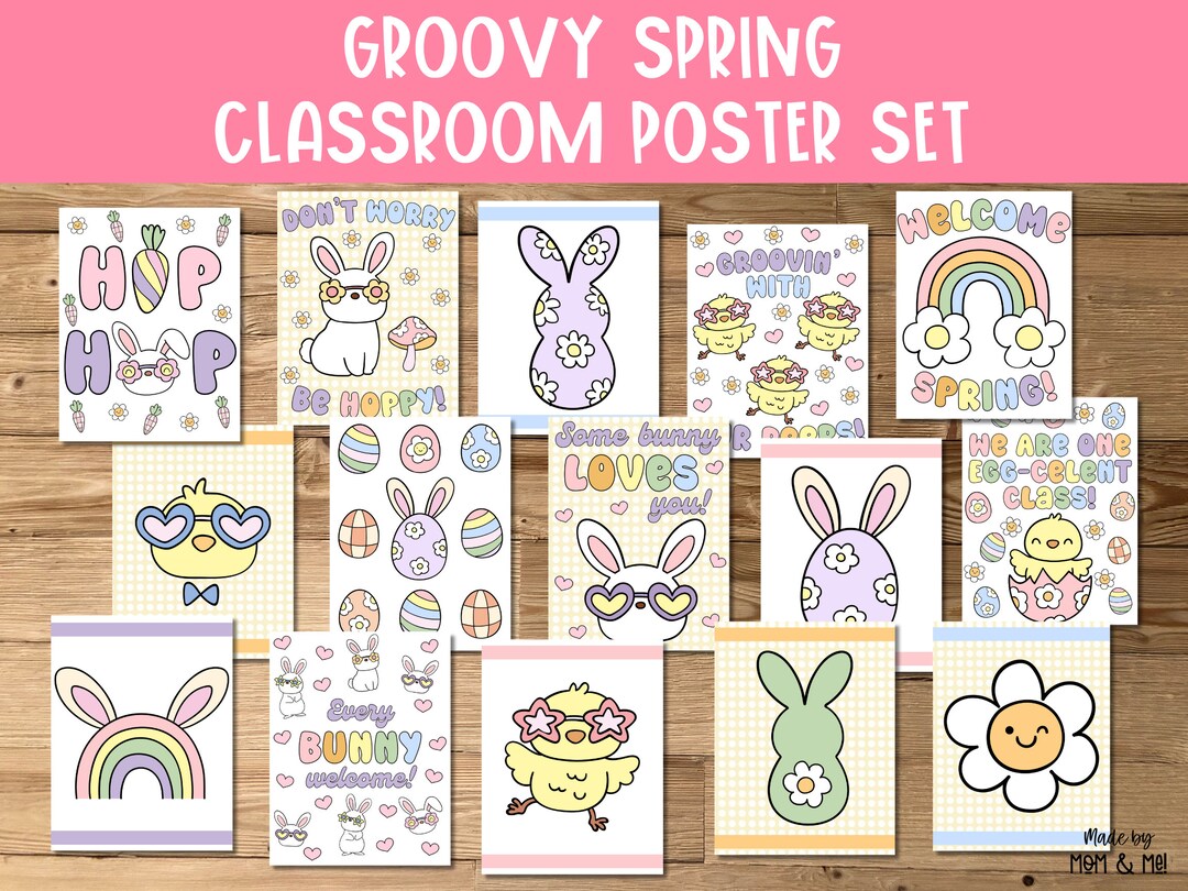Spring Bulletin Board, Retro Easter Decor, Classroom Door Decor Spring ...