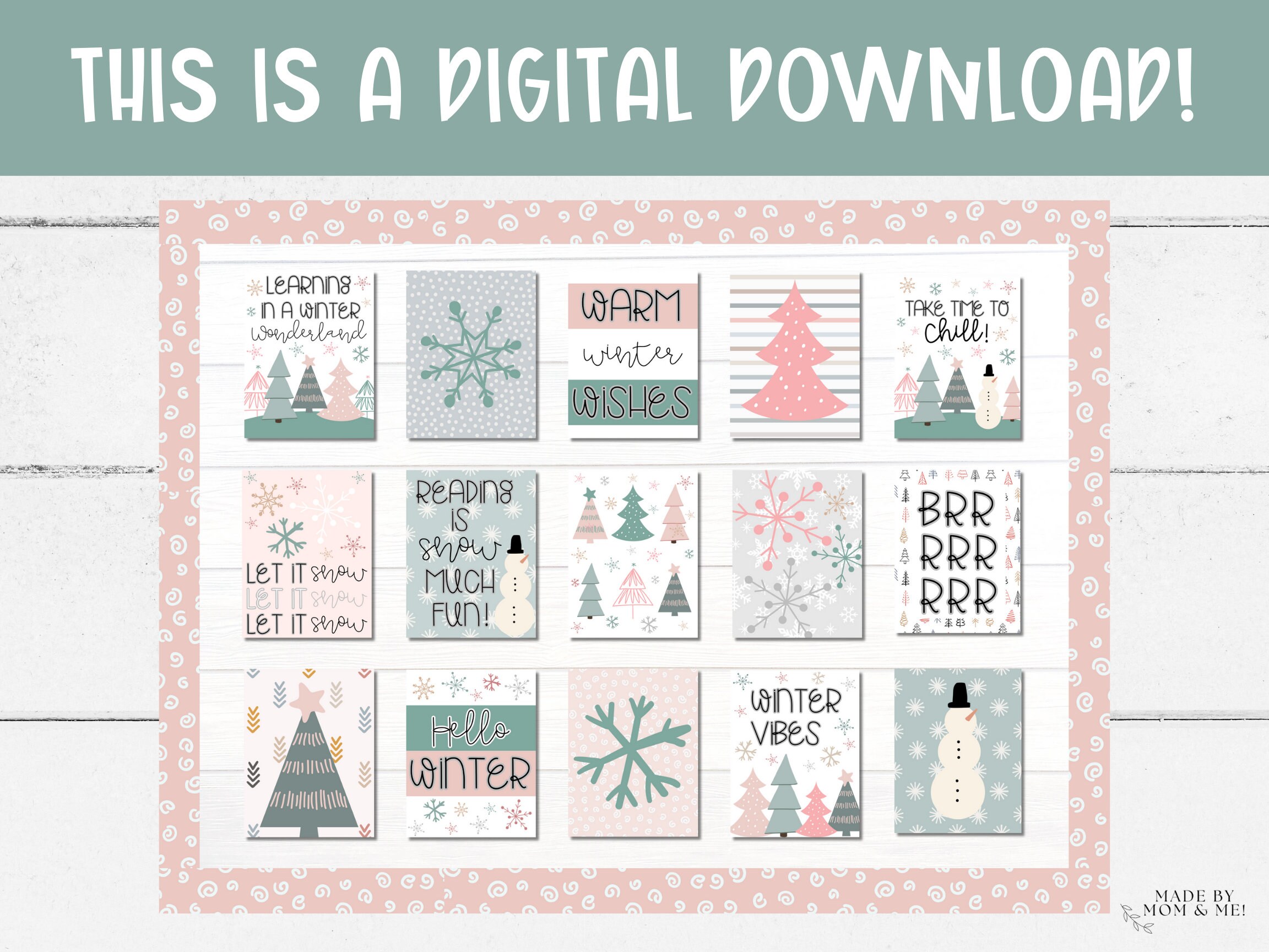 Winter Bulletin Board Kit, January Bulletin Board, Boho Classroom Decor ...