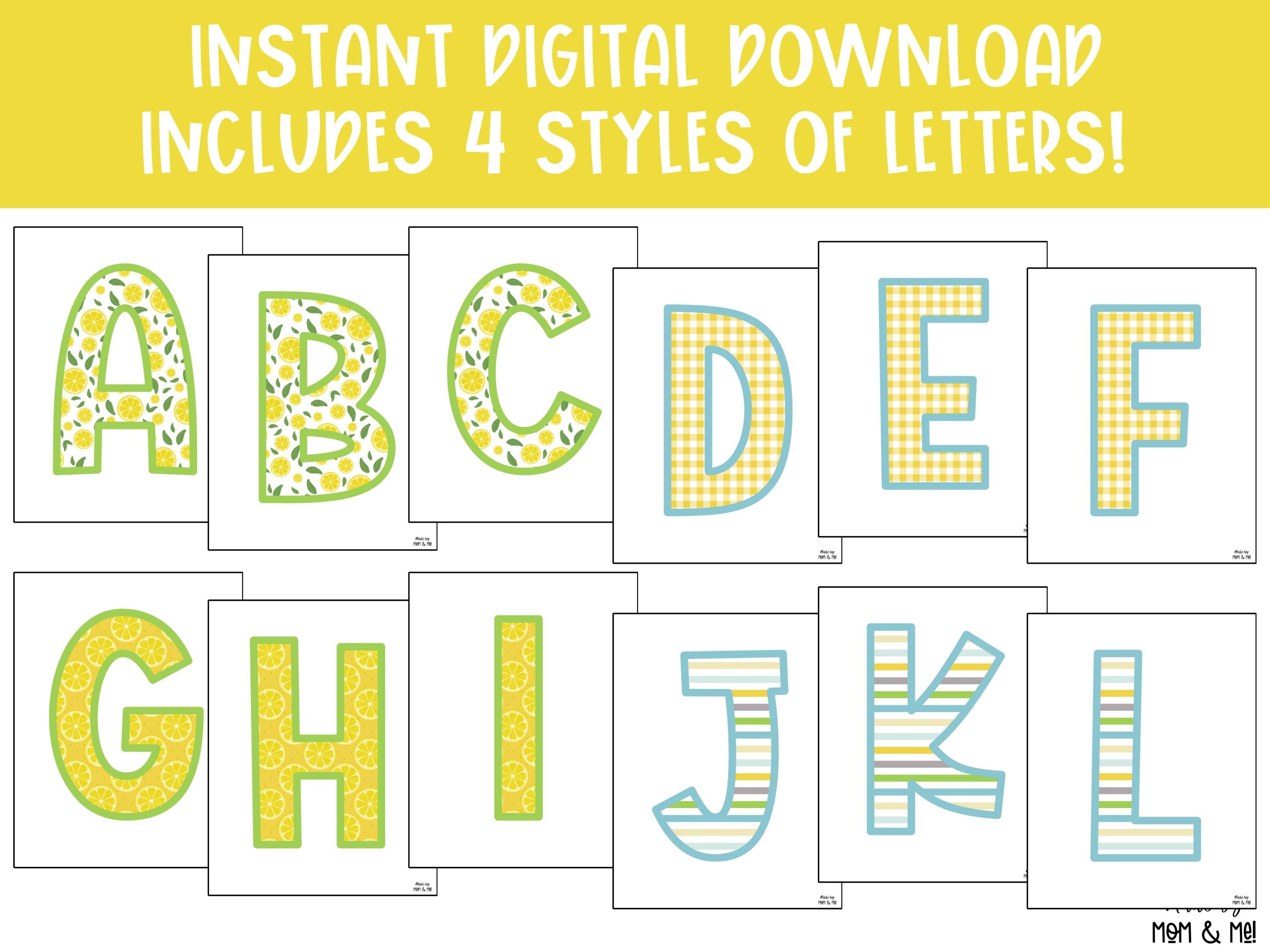 Lemon Bulletin Board Letters: Summer Classroom Decor (PDF Pattern) - Etsy