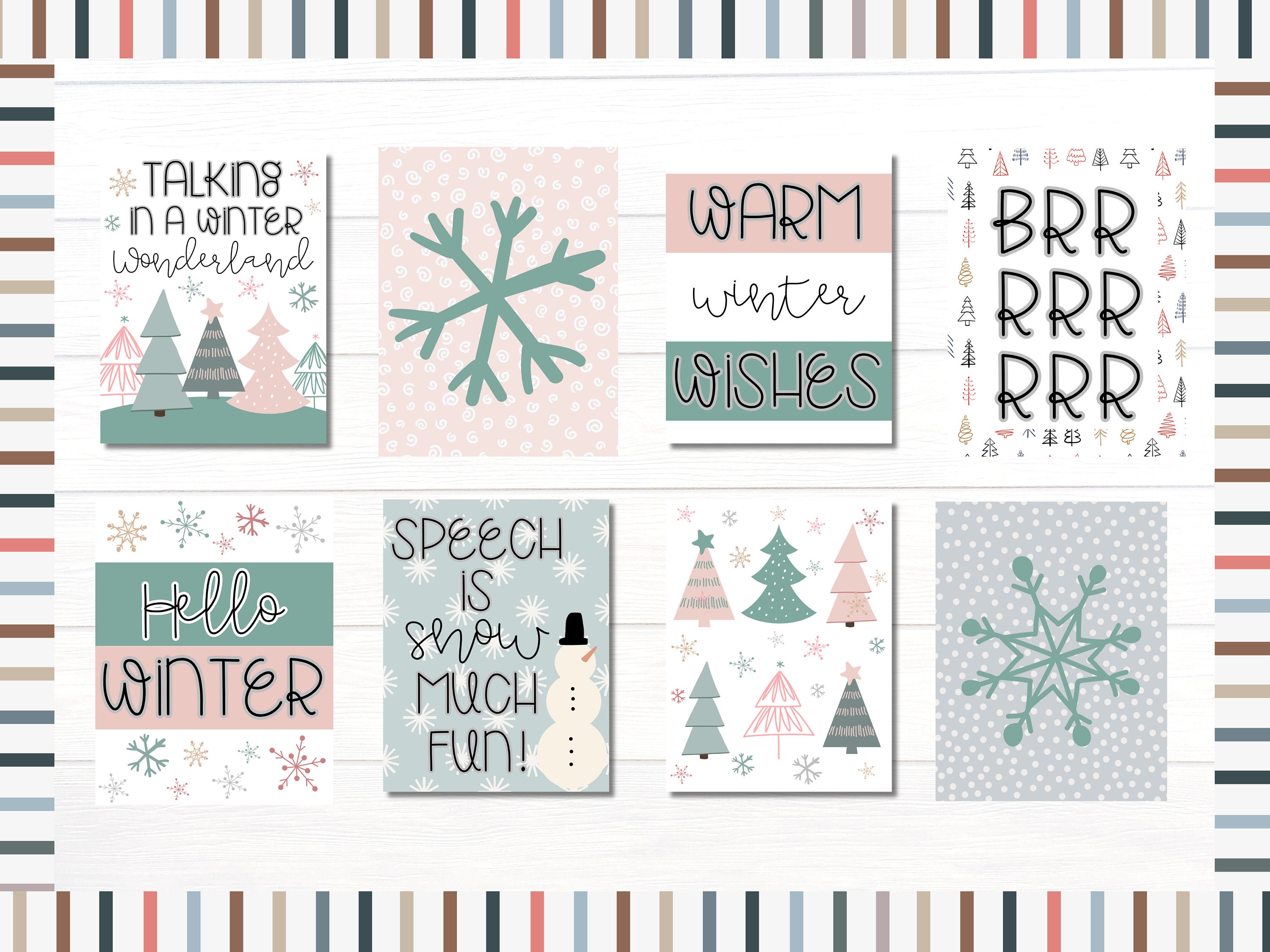 Speech Therapy Room Decor, Winter Bulletin Board, Boho Printable ...