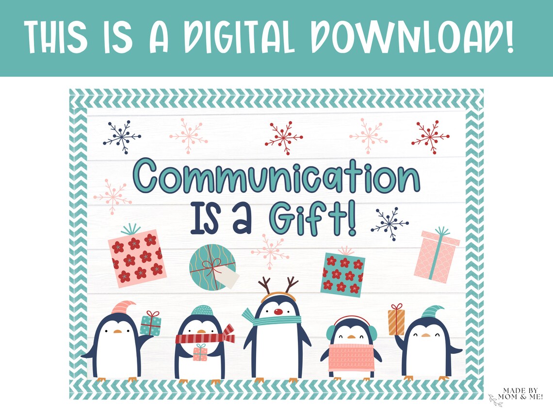 Speech Therapy Room Decor, Christmas Bulletin Board Kit, Speech ...