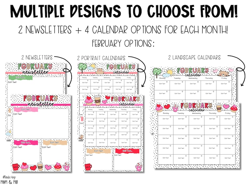 Newsletter Template and Monthly Calendars for the Entire Year ...