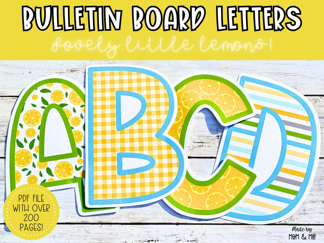Lemon Bulletin Board Alphabet Letters Summer Classroom Decor Teacher ...