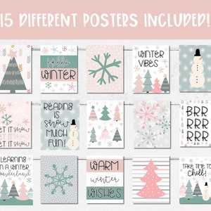 Winter Bulletin Board Kit, January Bulletin Board, Boho Classroom Decor ...