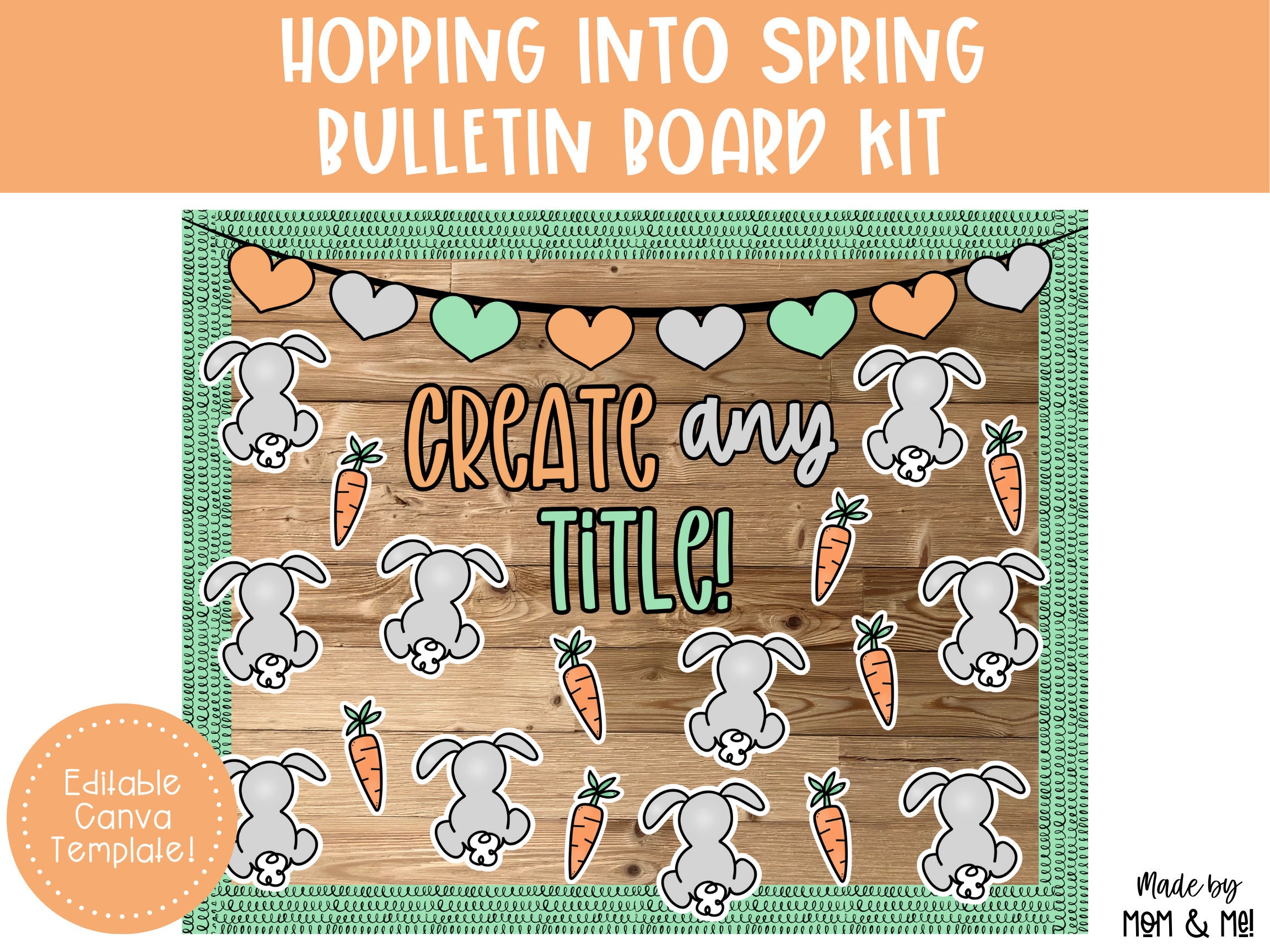 Spring Bulletin Board Kit, Easter Display, Spring Door Decor, April ...