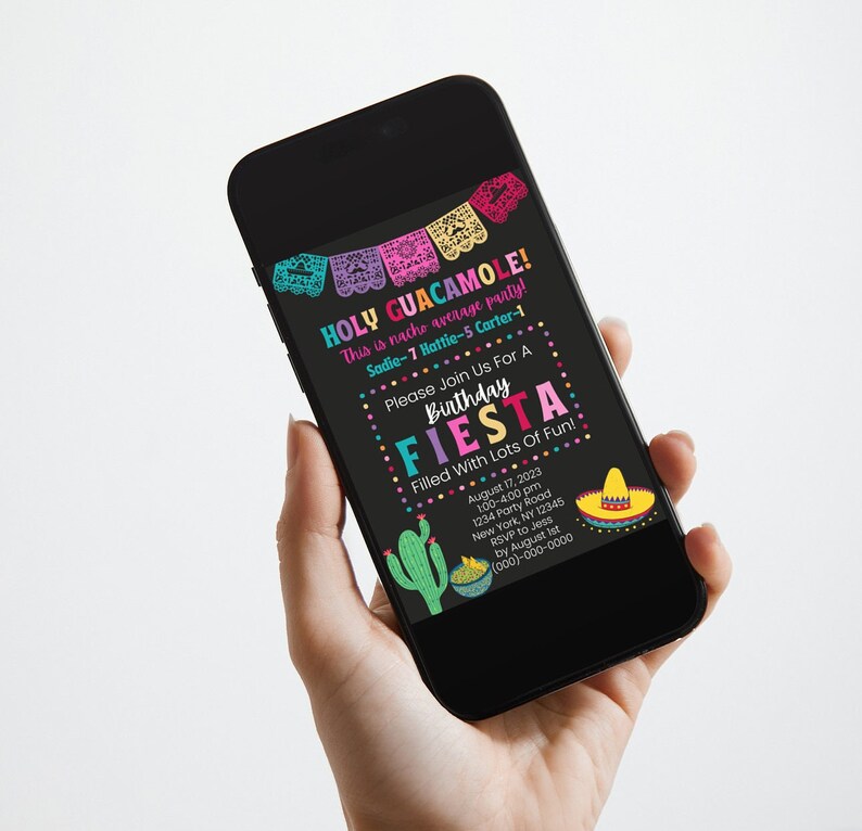 Fiesta Birthday Invitation, Fiesta Themed Party, Holy Guacamole ...
