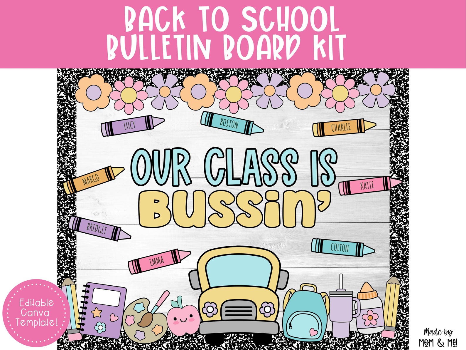 Back to School Bulletin Board, Composition Notebook Classroom Theme ...