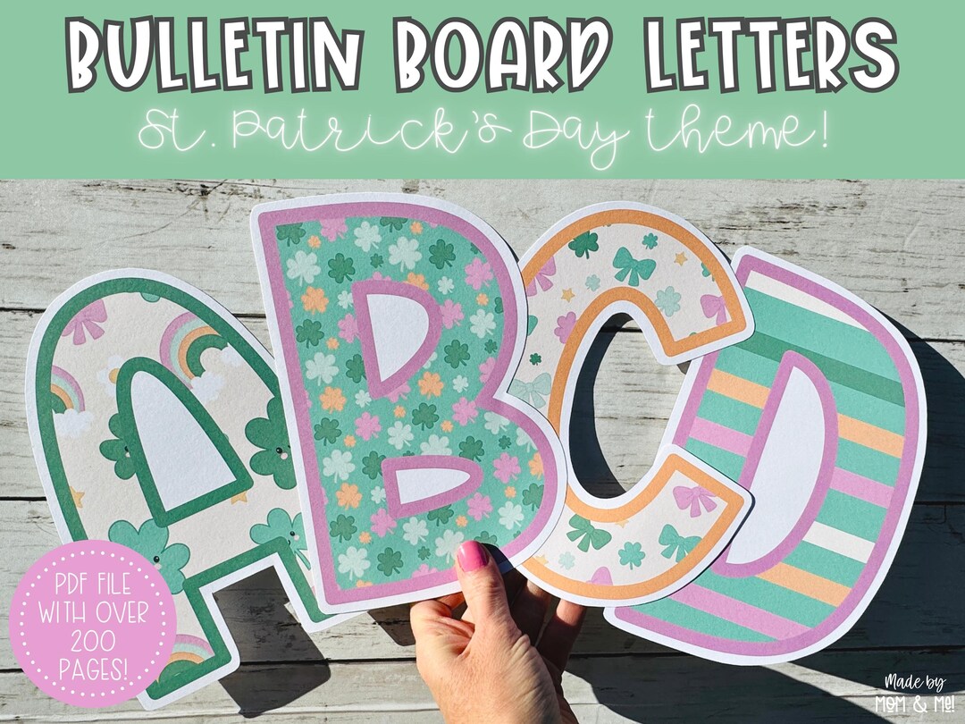 St. Patrick's Day Bulletin Board Letters, March Classroom Decor ...