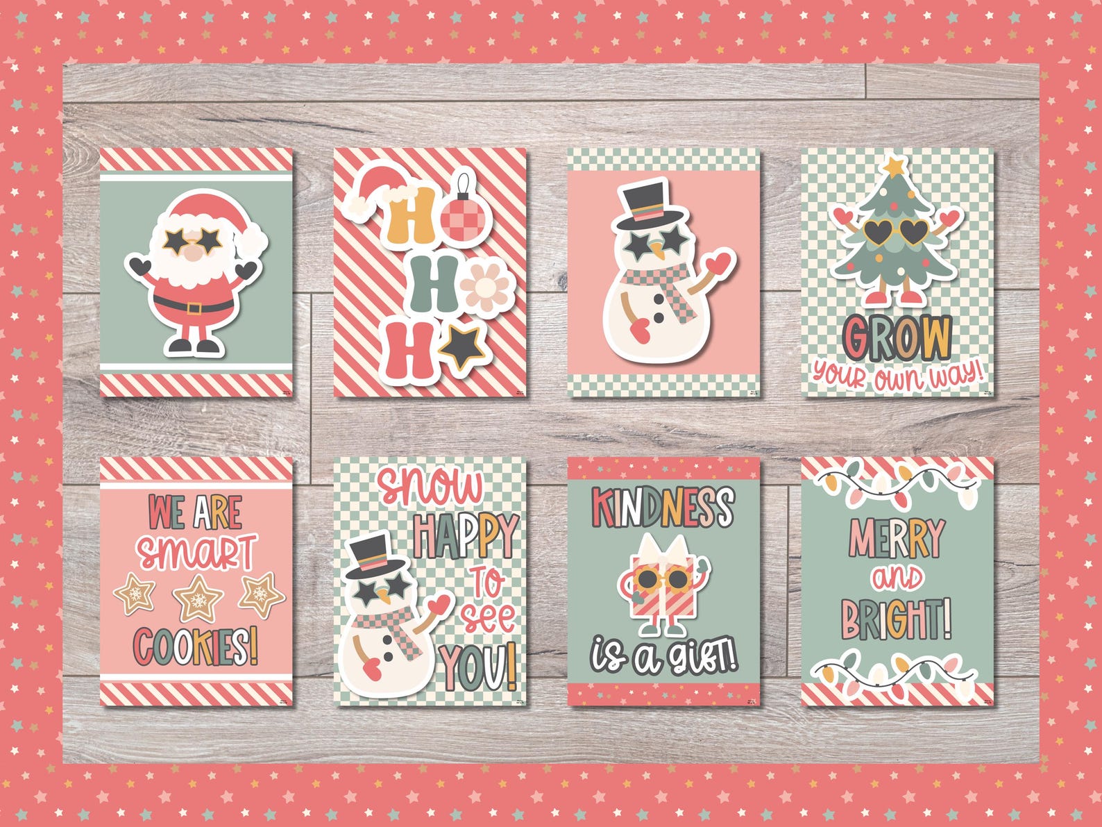 Groovy Christmas Bulletin Board, Winter Classroom Theme, Door Decor ...