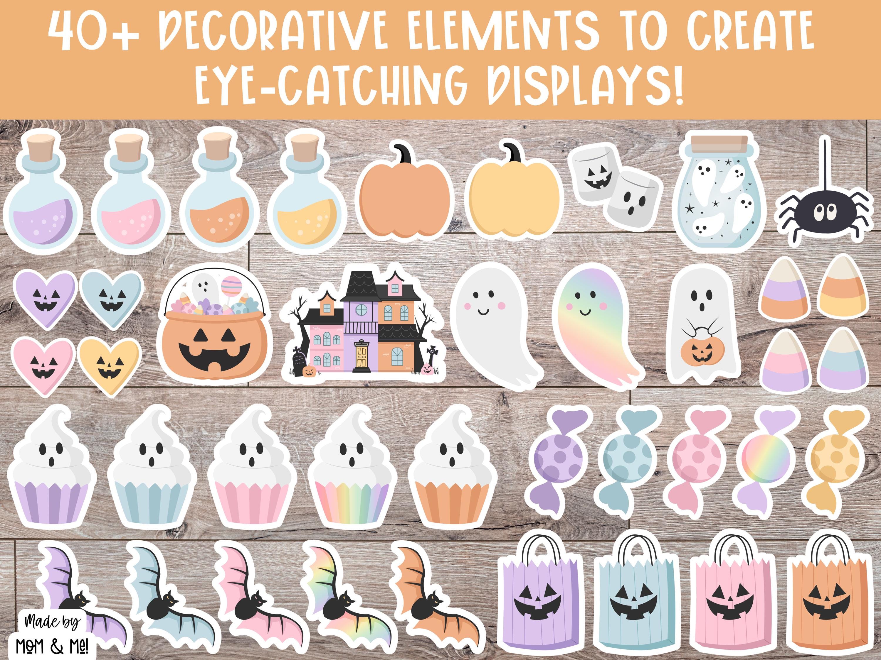 Pastel Halloween Bulletin Board Kit, Spooky Season Classroom Decor ...