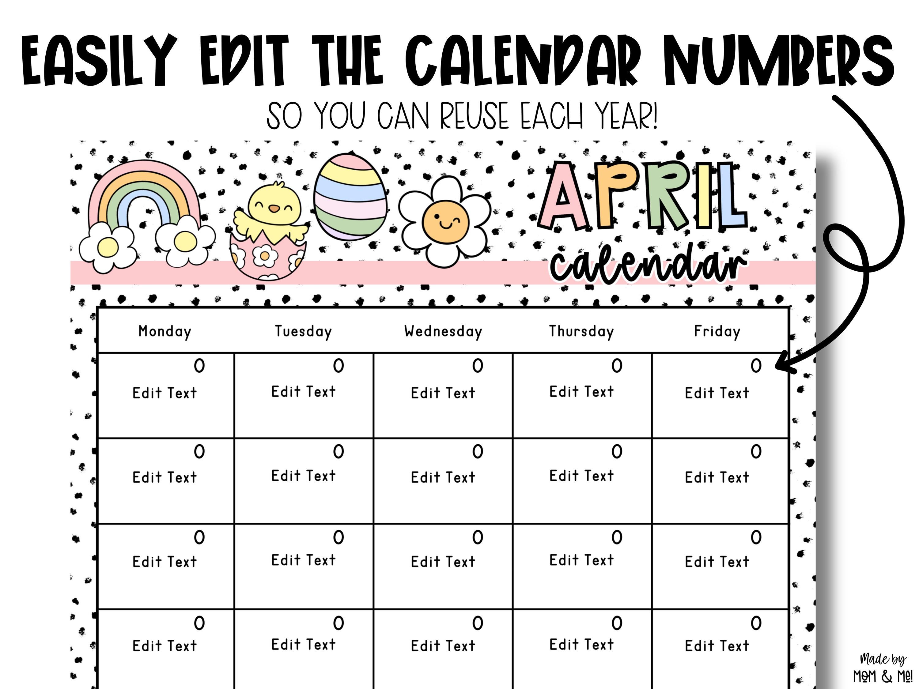 Newsletter Templates and Monthly Calendars for Spring, Classroom Bundle ...