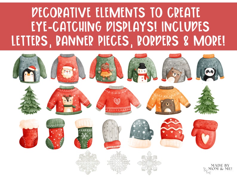 Speech Therapy Room Decor, Christmas Bulletin Board Kit, Winter ...