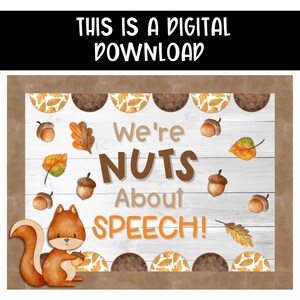 Speech Therapy Room Decor, Bulletin Board Kit, Fall Theme, Nuts About ...