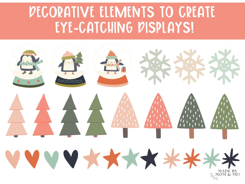 Winter Bulletin Board Kit, New Year Bulletin Board, Winter Classroom ...