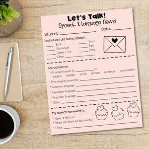 Speech Therapy Printable Newsletters, SLP or SLPA Parent Note ...