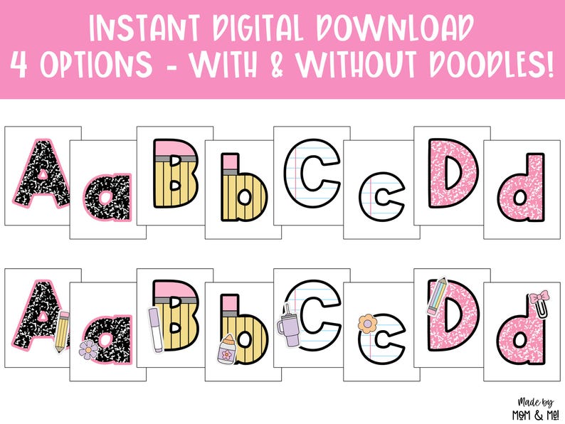 Composition Notebook Alphabet Letters, Bulletin Board Classroom Decor ...
