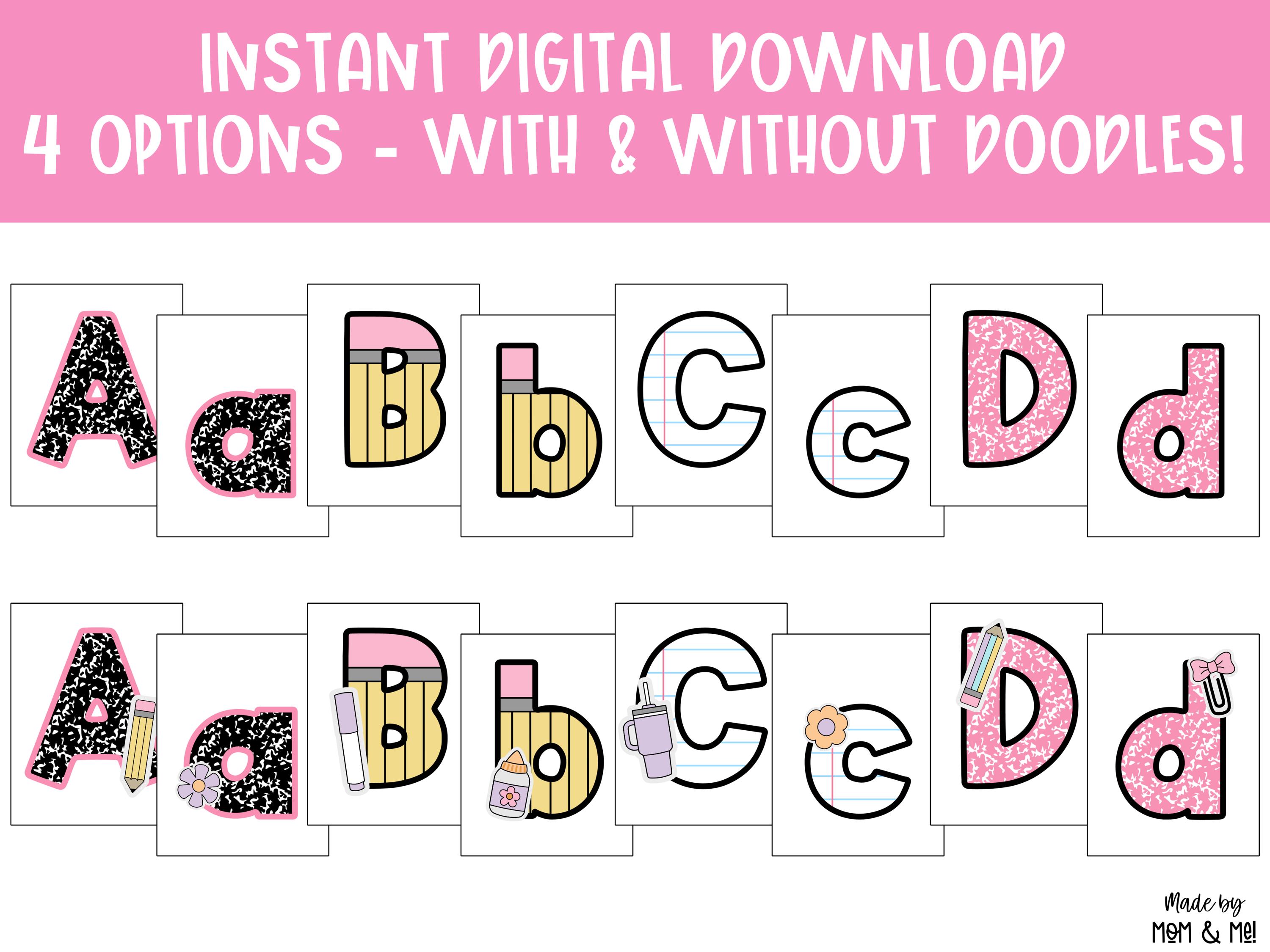 Composition Notebook Alphabet Letters, Bulletin Board Classroom Decor ...