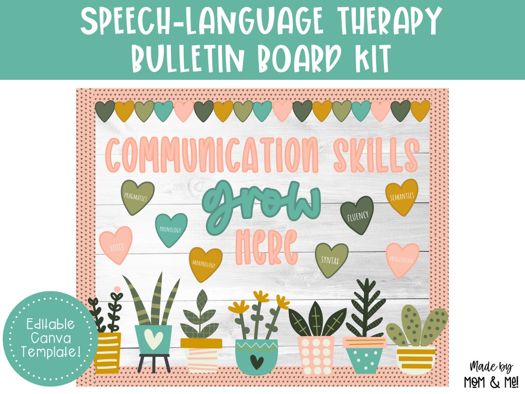 Speech Therapy Bulletin Board, Speech Therapy Room Decor, Succulent ...