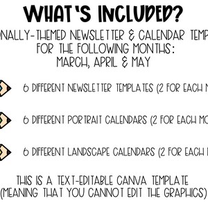 Newsletter Templates and Monthly Calendars for Spring, Classroom Bundle ...