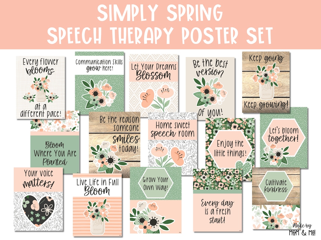 Speech Therapy Room Decor, Spring Bulletin Board, Spring Posters ...