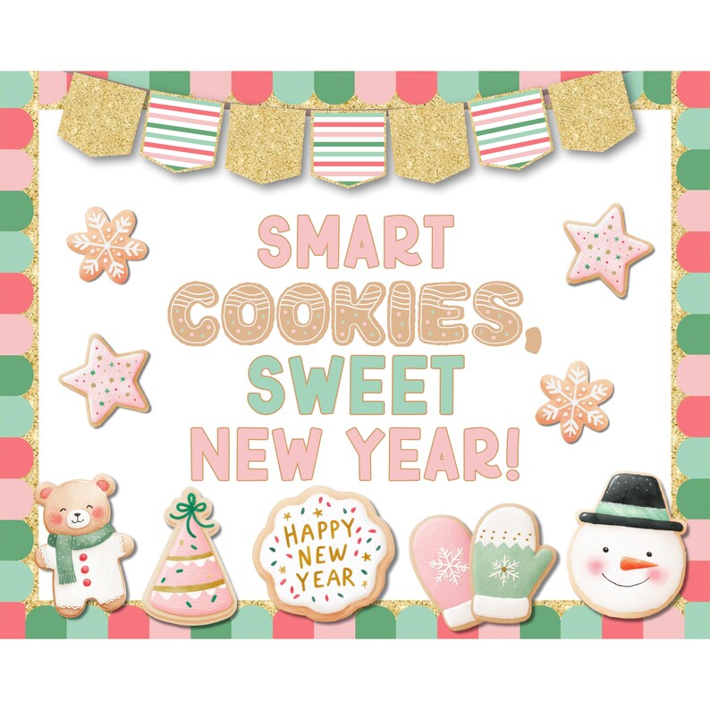 Printable New Years January Bulletin Board Kit, Seasonal Winter ...