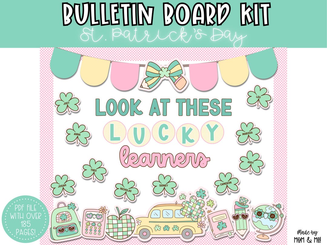 St. Patrick's Day Bulletin Board, Holiday Classroom Decor, Shamrock ...