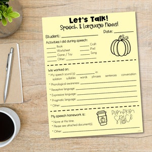 Speech Therapy Printable Newsletters, SLP or SLPA Parent Note ...