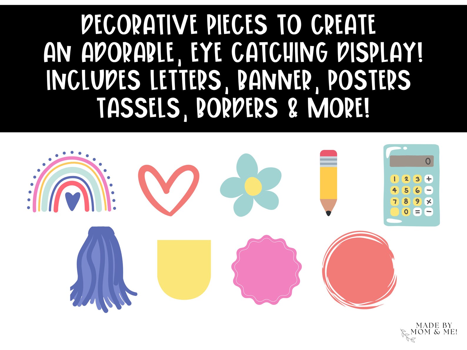 Back to School Bulletin Board Kit, Classroom Decor, Bright Boho ...