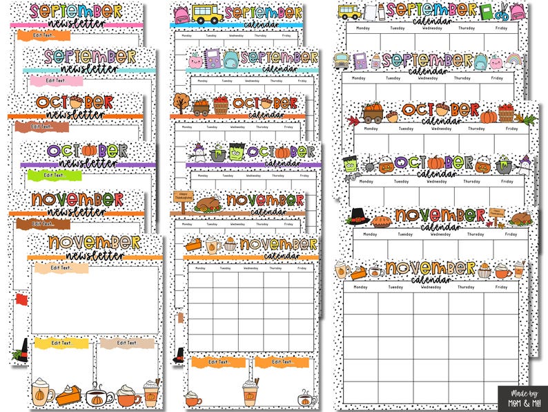Newsletter Template and Monthly Calendars for the Entire Year ...